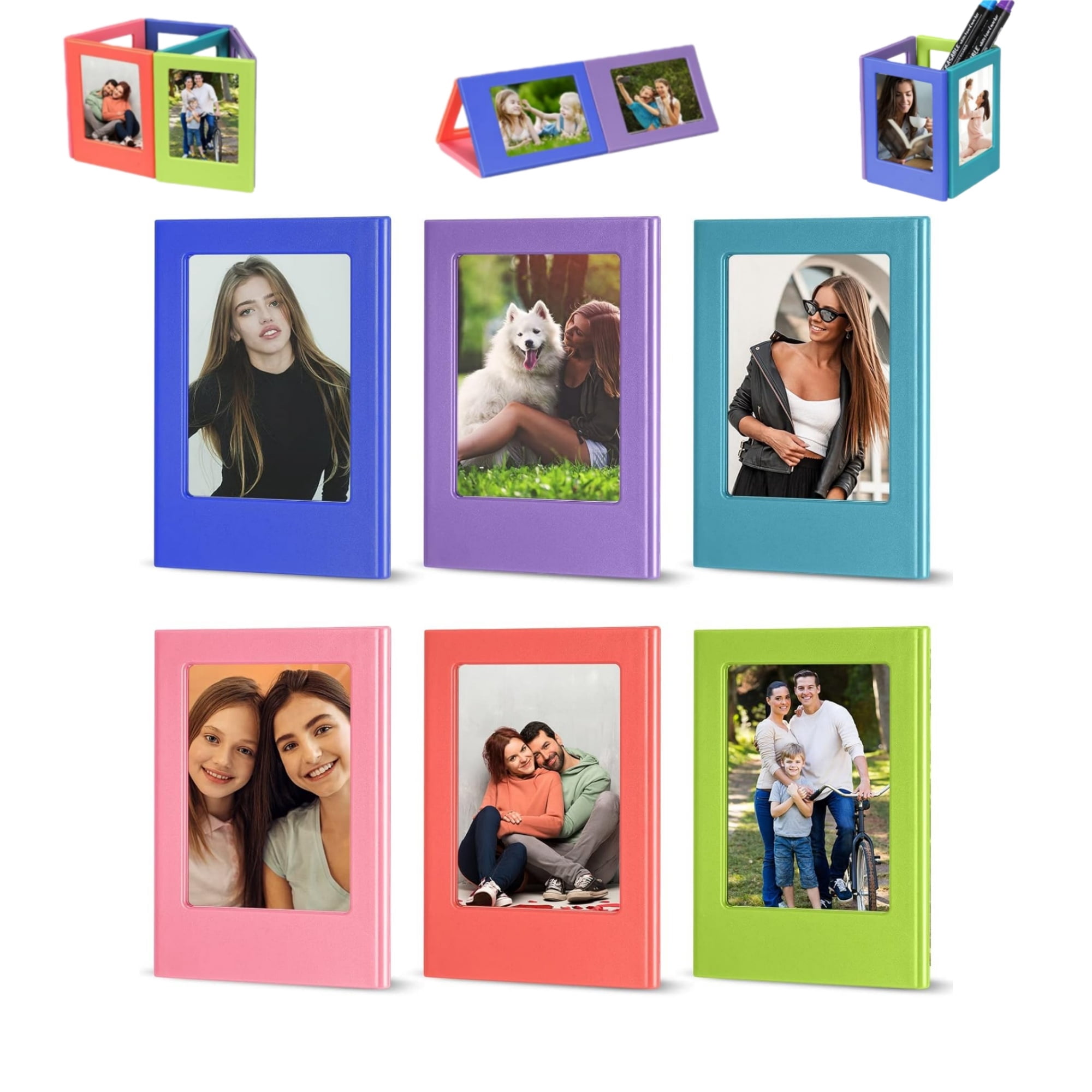 Colorful Mini 3in Table Picture Frames,Set of 10 Plastic Mini Fridge ...