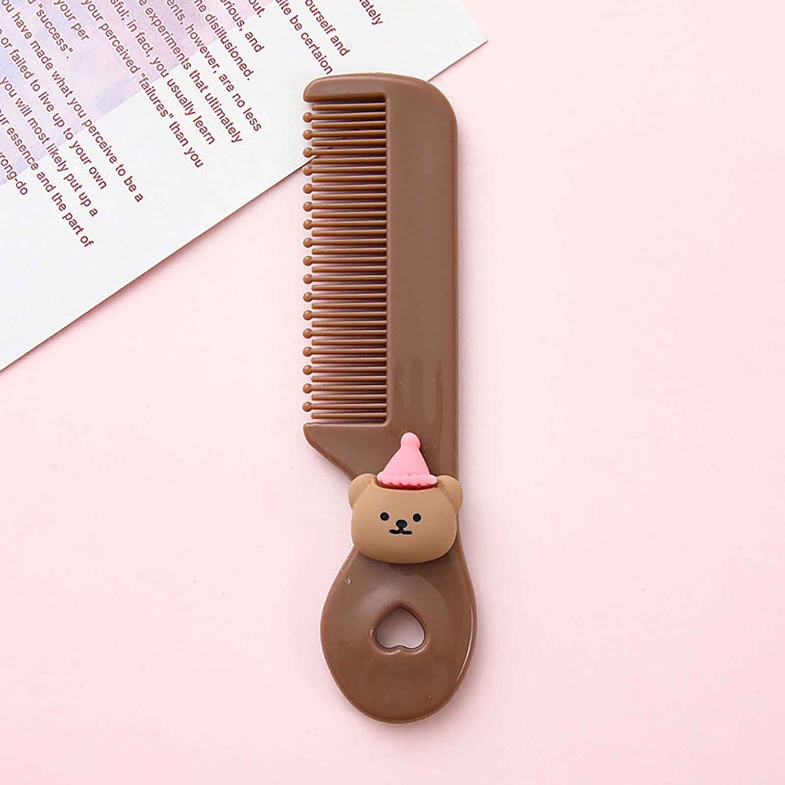 Colorful Mini Hair Brush with Soft Round Bristles, Gentle Scalp ...