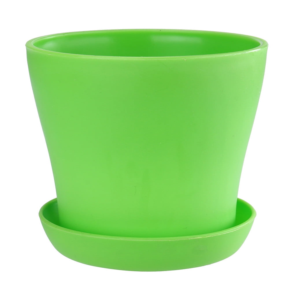 Colorful Mini Plastic Flower Pot with Saucer - 10x8.5x7cm Small ...