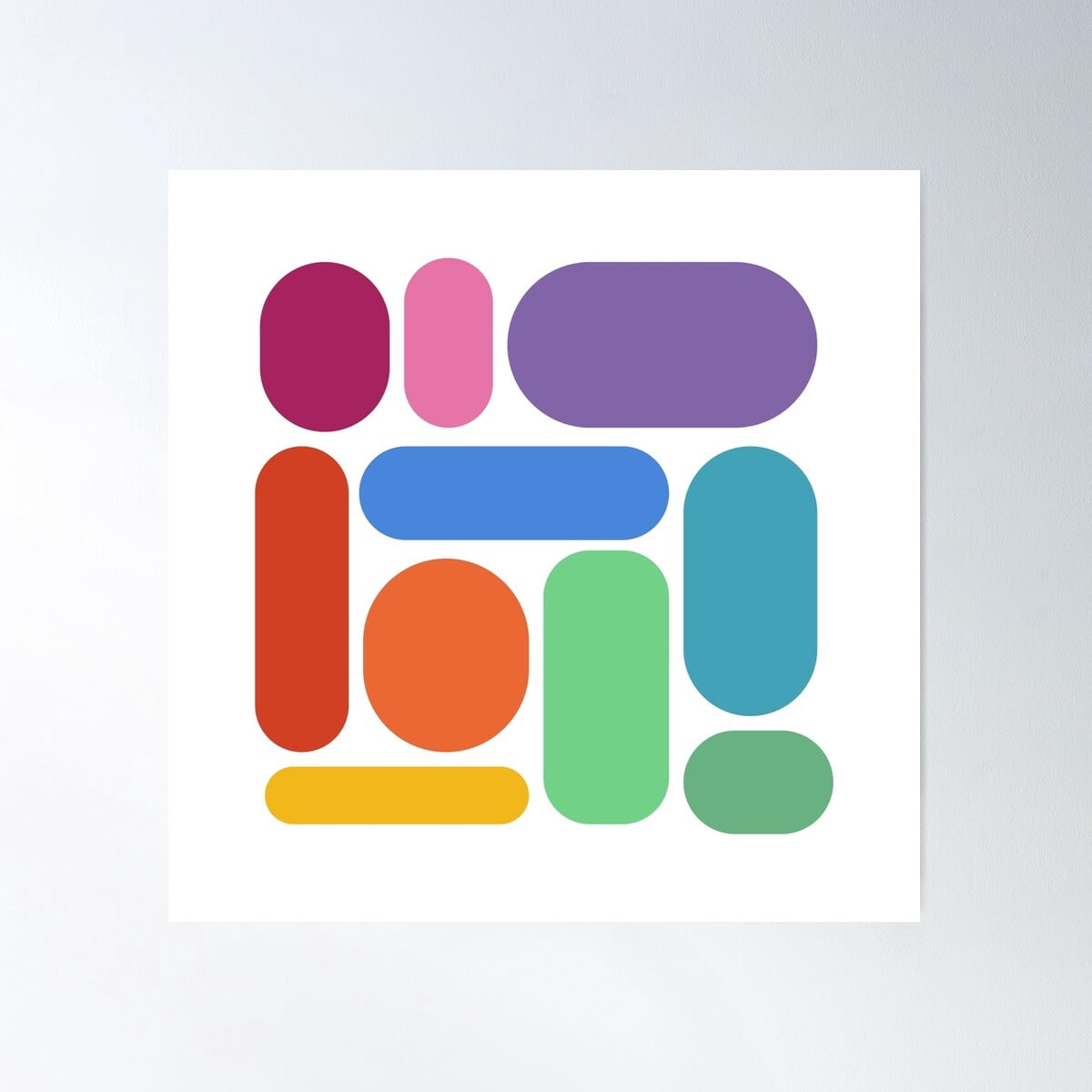 Colorful Minimal Abstract - Playful Ellipses And Blobs Poster Wall Art ...