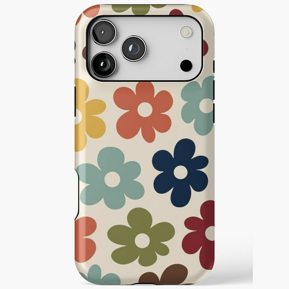 Colorful Mod Floral Retro Pattern iPhone Case 17 to 11 Pro Max ...