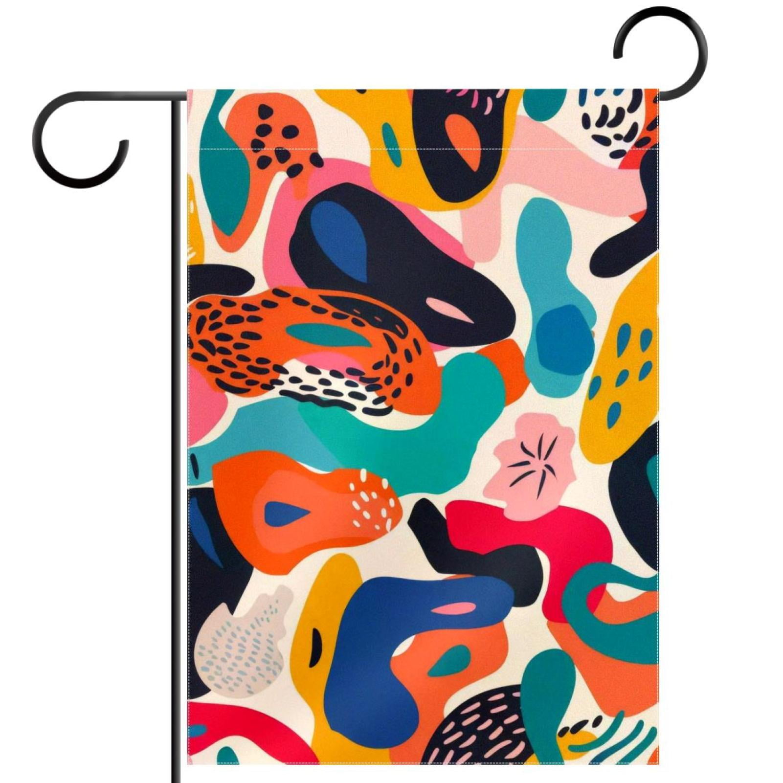 Colorful Modern Abstract Seamless Pattern Garden Flag Double Sided ...