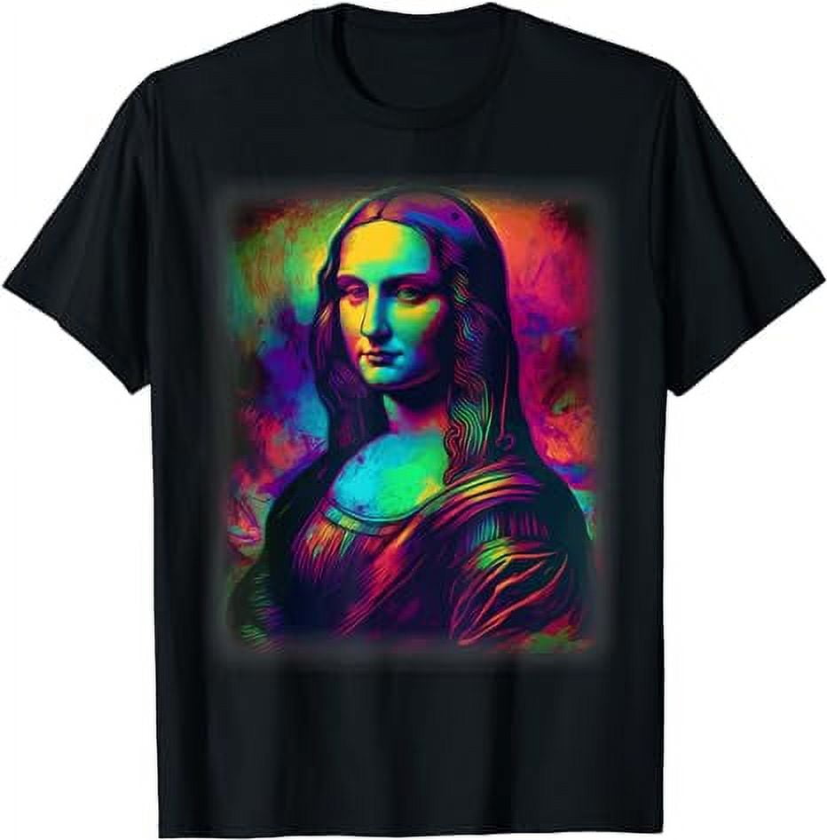 Colorful Mona Lisa | Da Vinci Psychedelic Colors Art T-Shirt - Walmart.com