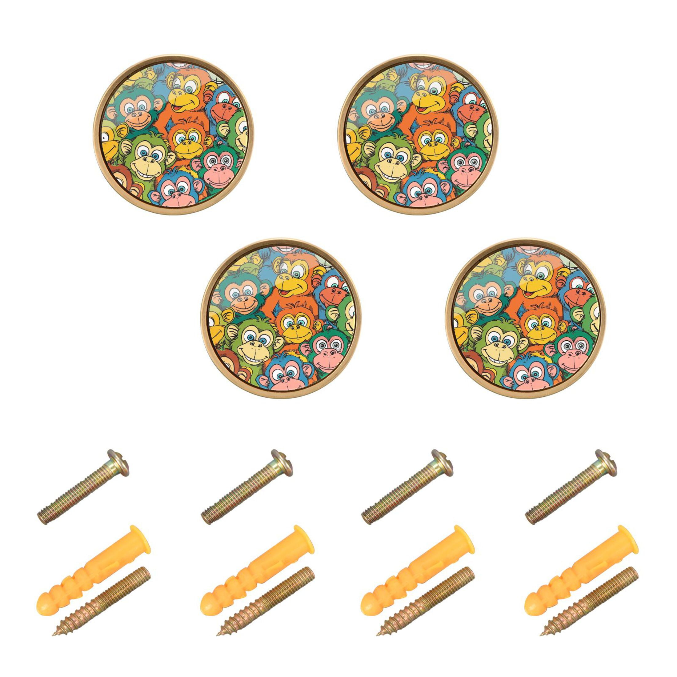Colorful Monkeys Cabinet Knobs Sets Kitchen Pulls Dresser Drawer ...