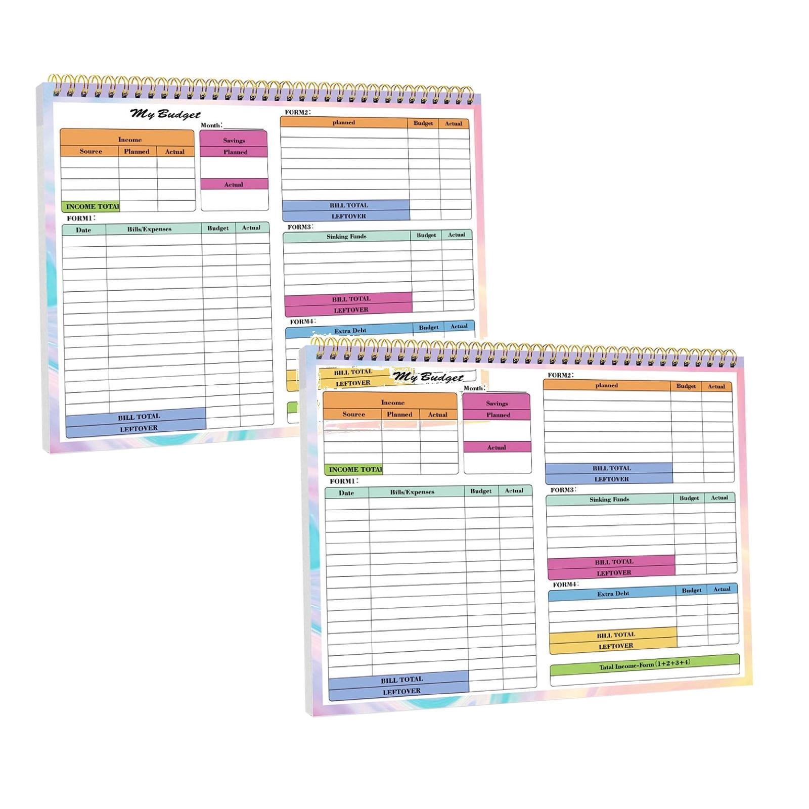 Colorful Monthly Budget Planner 2025-2026, Spiral Budget Planner and ...