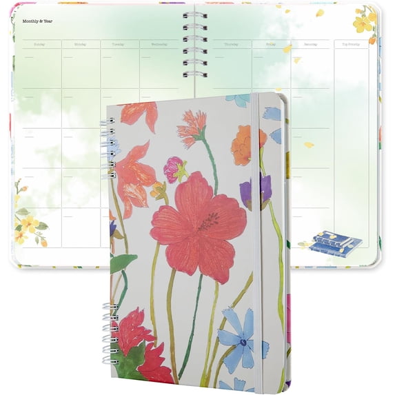 Colorful Monthly Dateless Planner, Floral Organizer for Work & Personal ...