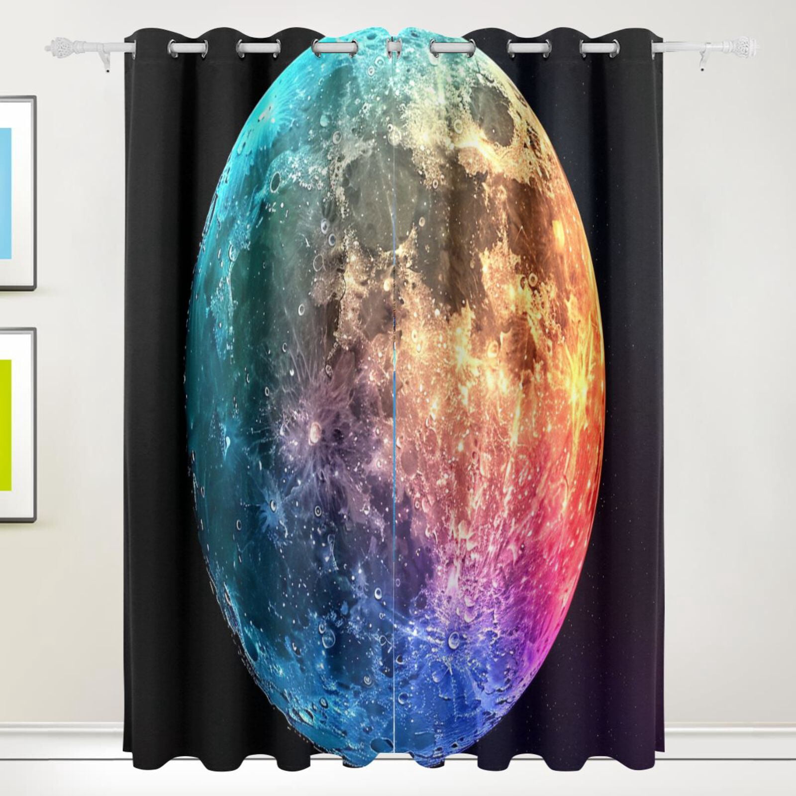 Colorful Moon Room Blackout Cutrains Original Design Summer Thermal ...