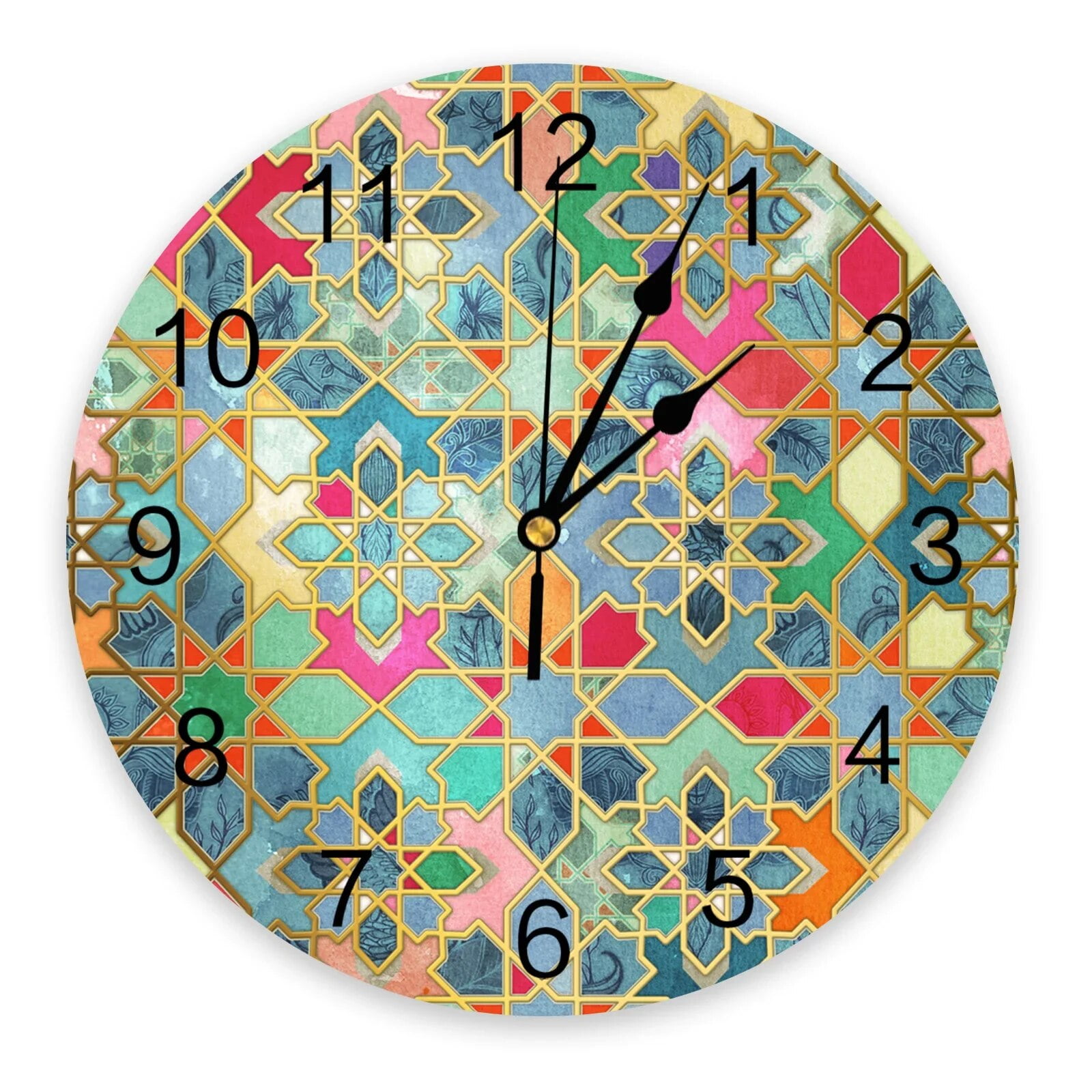 Colorful Moroccan PVC Wall Clock Living Room Decoration Wall Clock ...