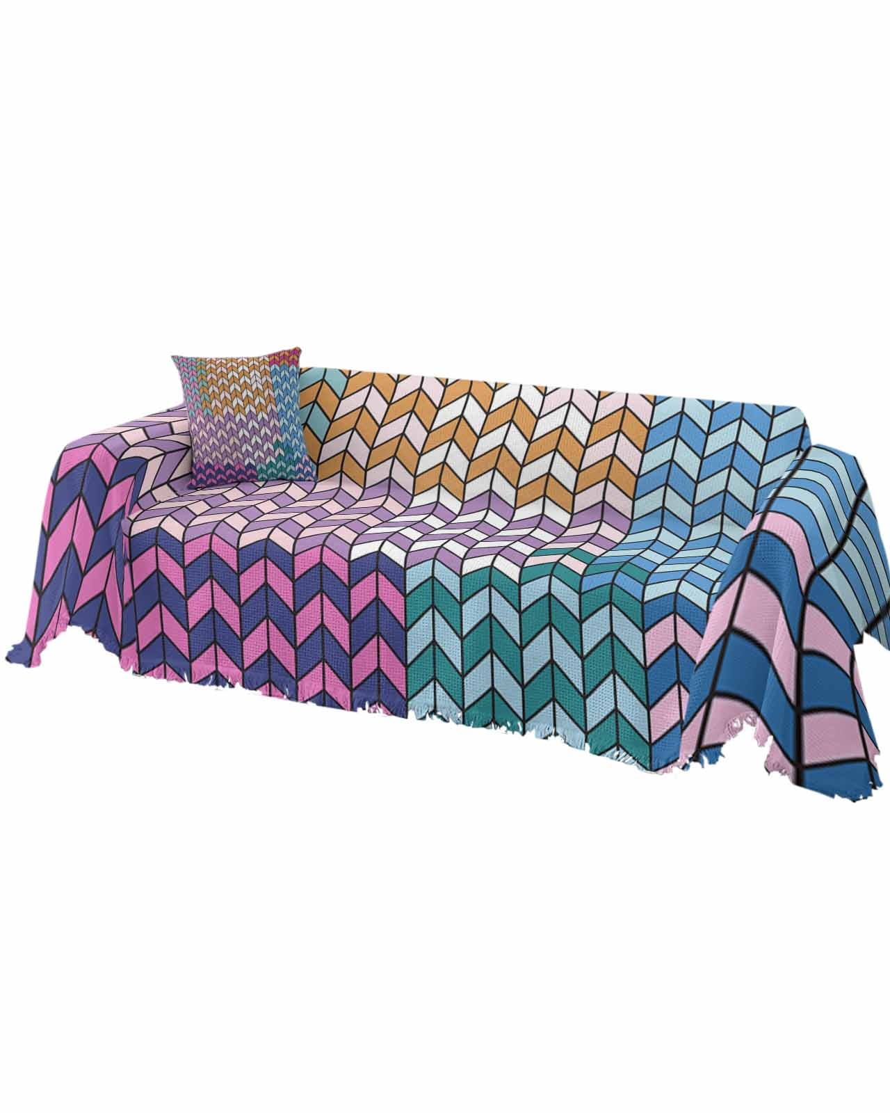 Colorful Morocco Sofa Couch Covers for 3 Cushion Couch, Washable L ...