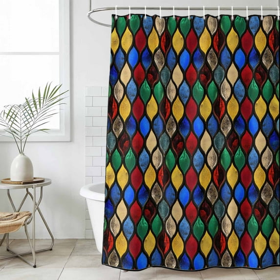 Colorful Morocco Waterproof Fabric Shower Curtain,Modern Geometric ...