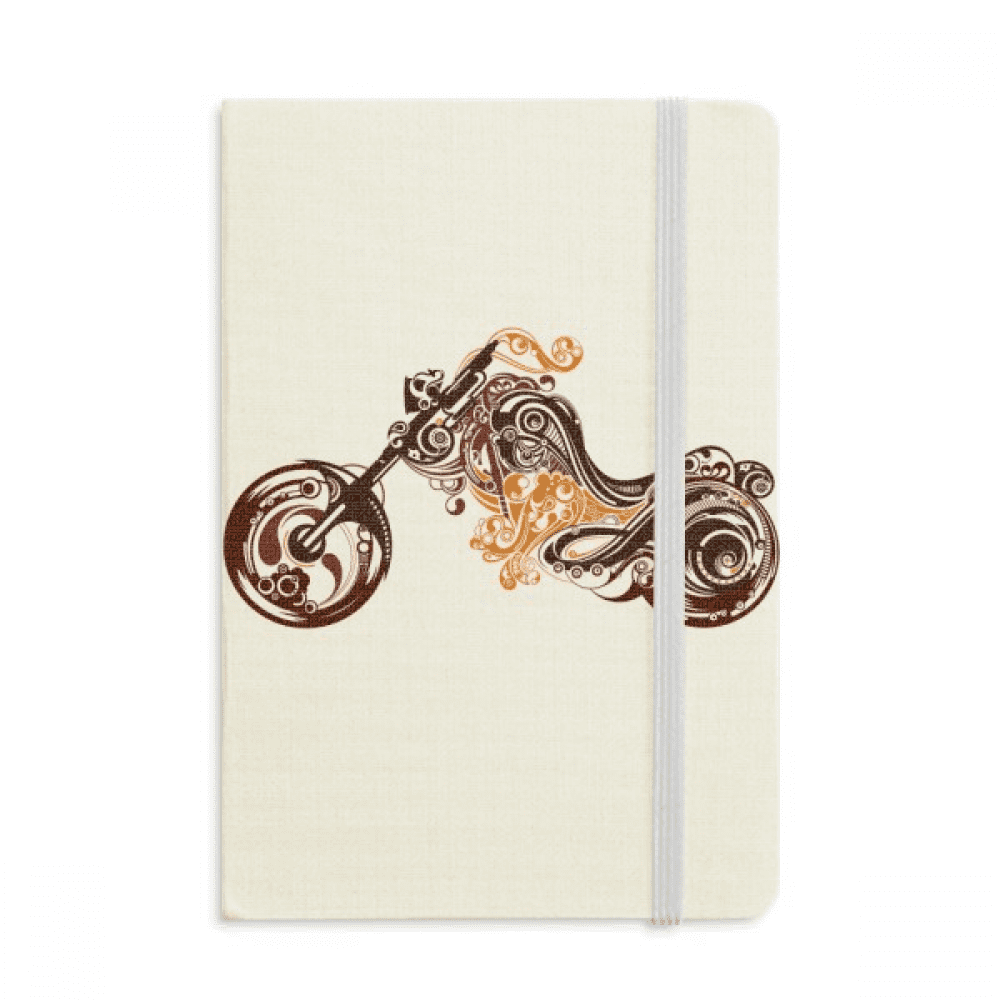 Colorful Motorcycle Art Grain Outline Notebook Official Fabric Hard ...