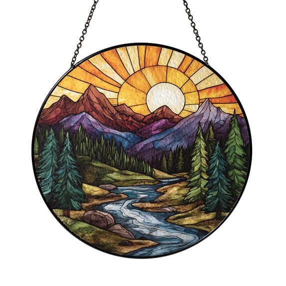 Colorful Mountain Landscape Suncatcher – Window Hanging Decor - Walmart.com