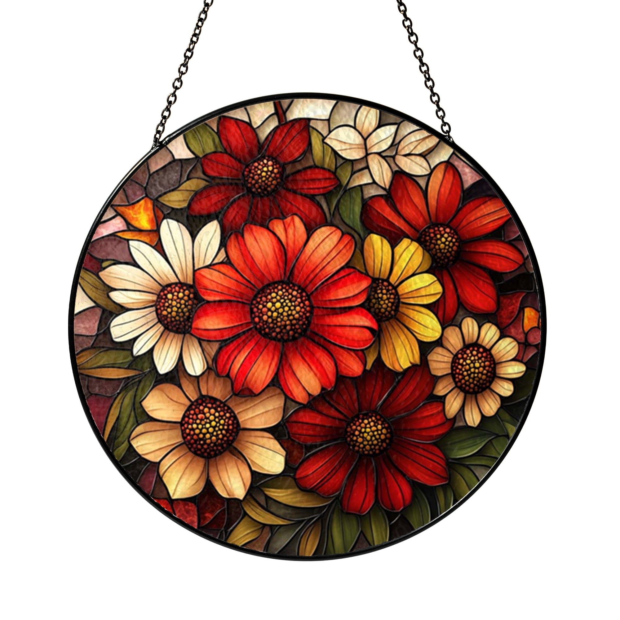 Colorful Mountain Wildflowers Sunset Stained Glass Suncatcher – Window ...