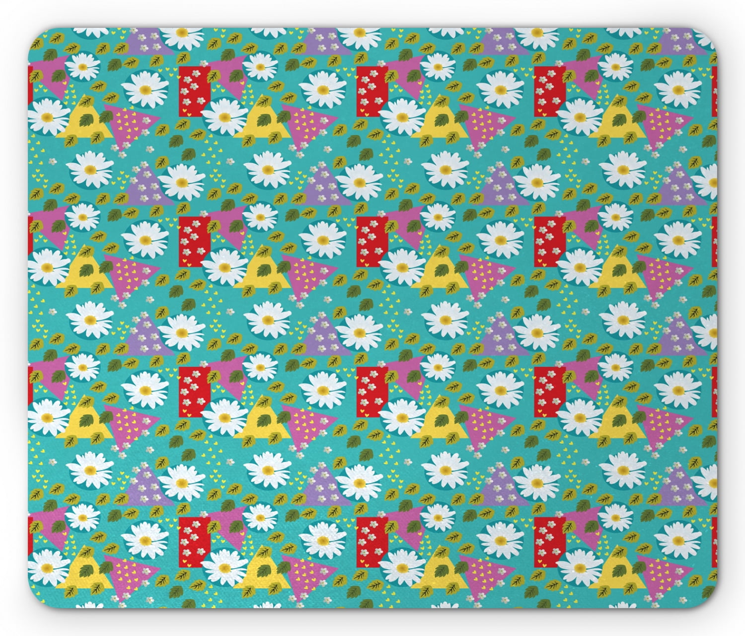 Colorful Mouse Pad, Abstract Fresh Botany Theme with Blossoming Daisies ...