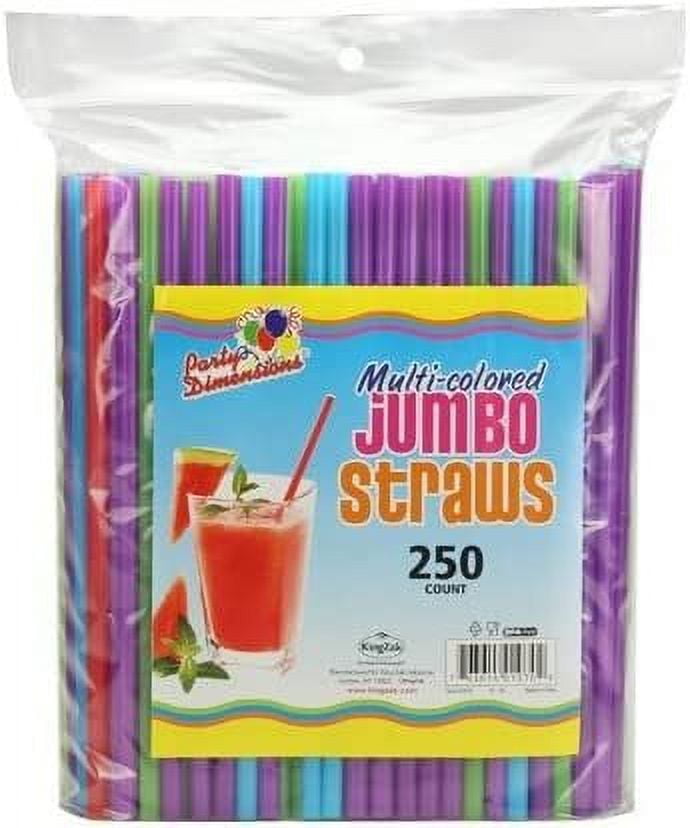 Colorful Multi-Colored Jumbo Straws - Pack of 250 - Vibrant Design ...