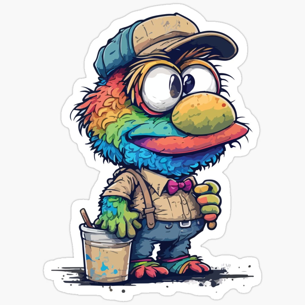 Colorful Muppet Sticker Phone Decal Water Bottle Stickers Car Decals ...
