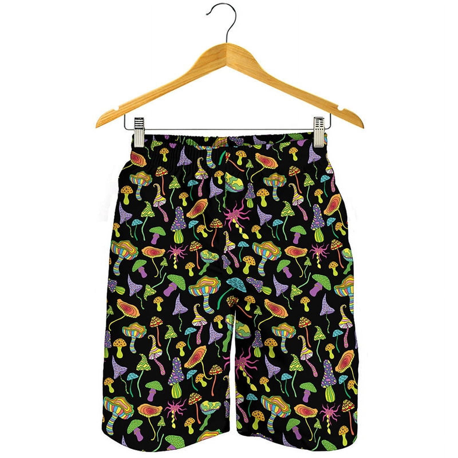 Colorful Mushroom 3d Print Beach Shorts Summer Hawaiian Street ...
