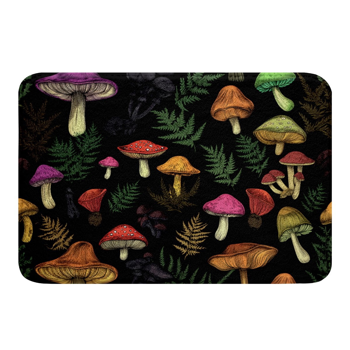 Colorful Mushroom Bathroom Rug Set 20"x32",Hippie Mushroom Bath Mat for ...