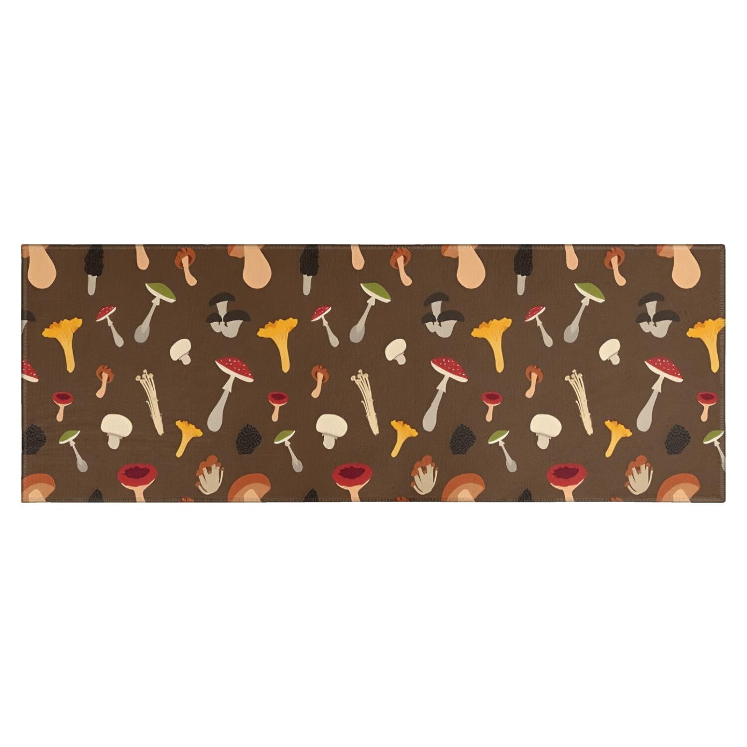 Colorful Mushroom Group Brown Pattern Kitchen Rug Mat,Kitchen Runner ...