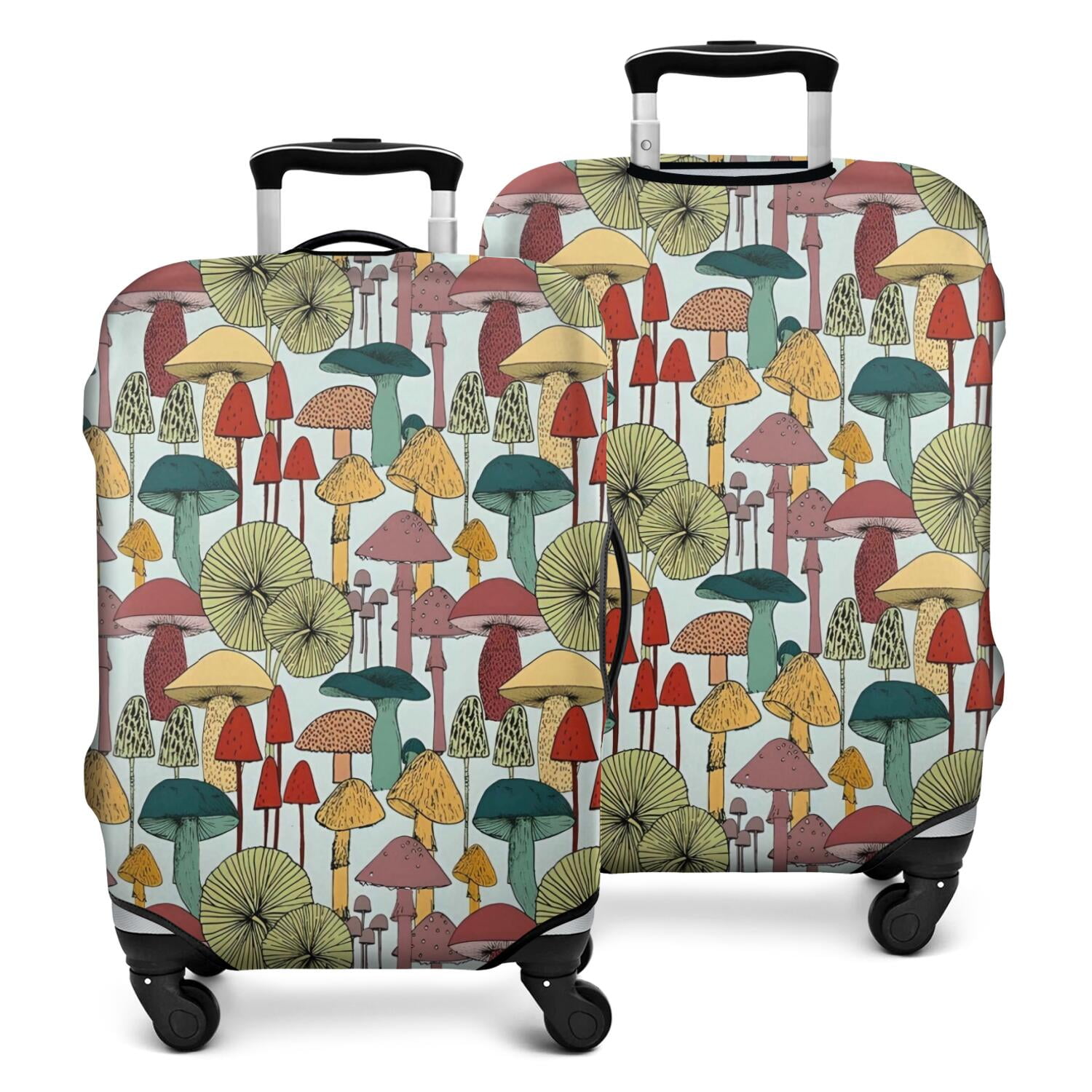 Colorful Mushroom Plant Light Blue Pattern Luggage Cover Fashion ...