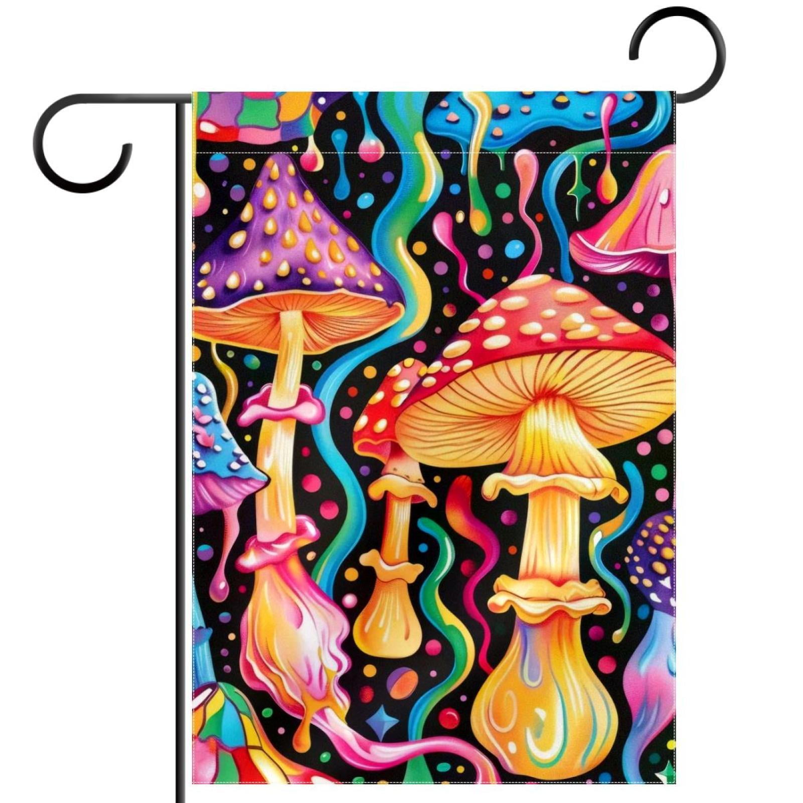 Colorful Mushrooms Geometry Art Pattern Welcome Garden Flags, 12 x 18 ...