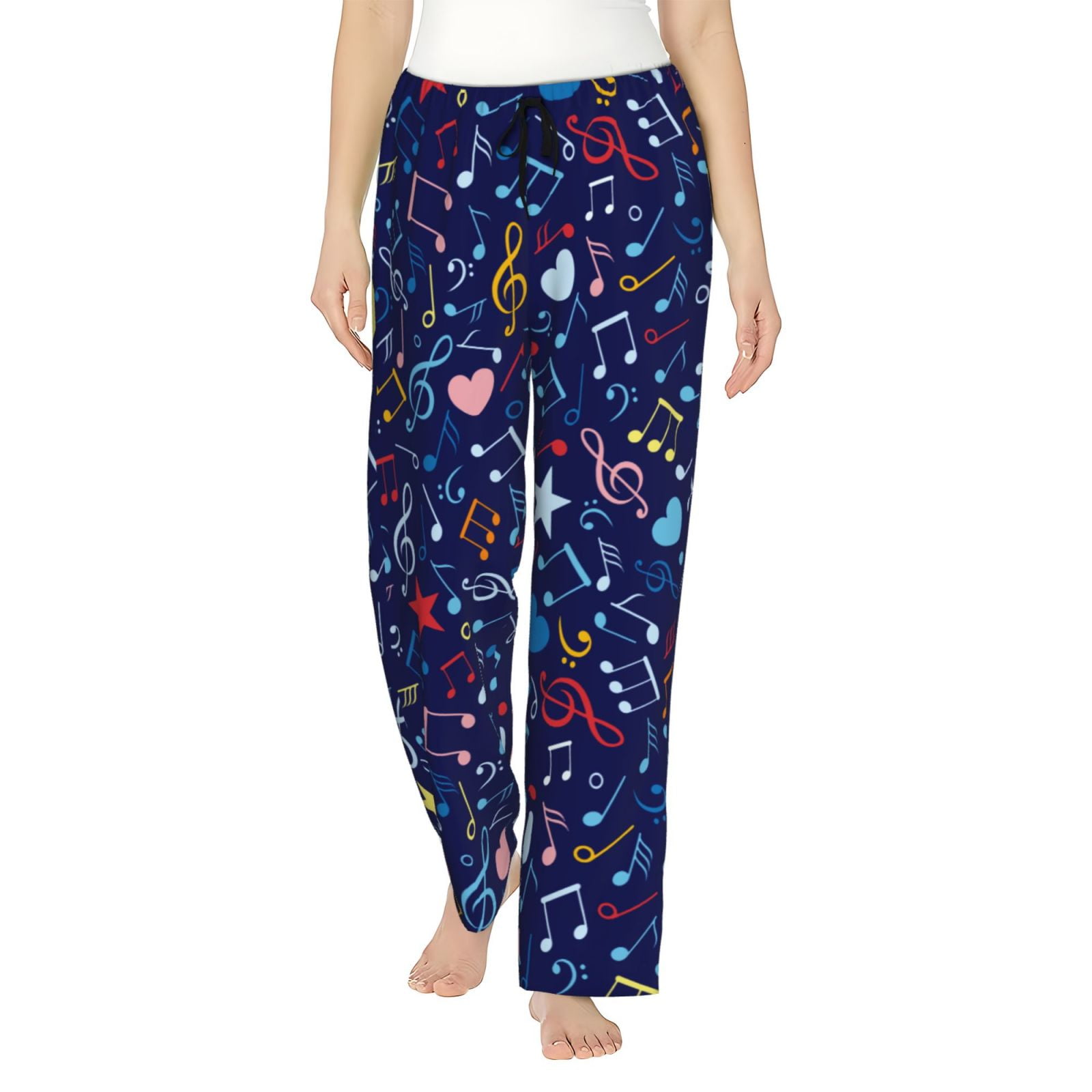 Colorful Music Note Love Women'S Pajama Pants Drawstring Pj Bottoms ...