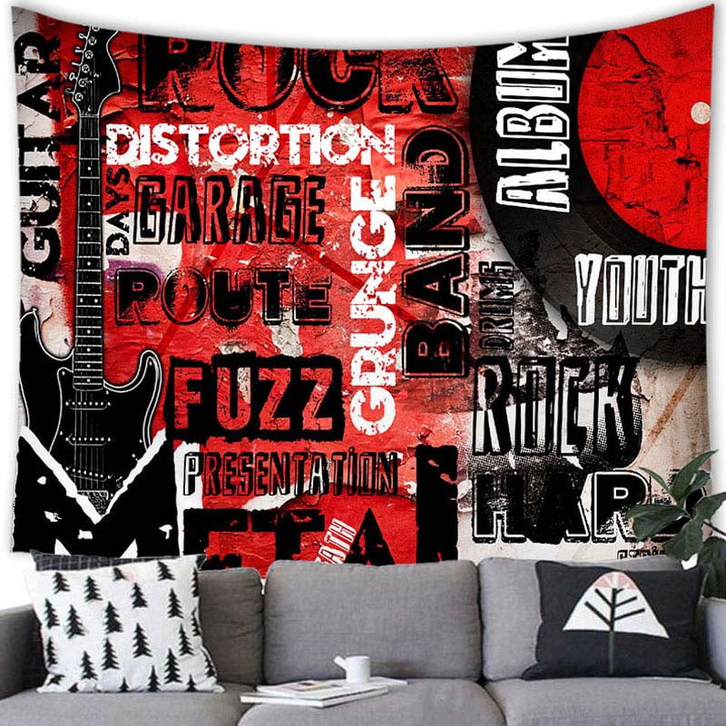 Colorful Music Note Tapestry r Party Home Music Room Bedroom ration ...