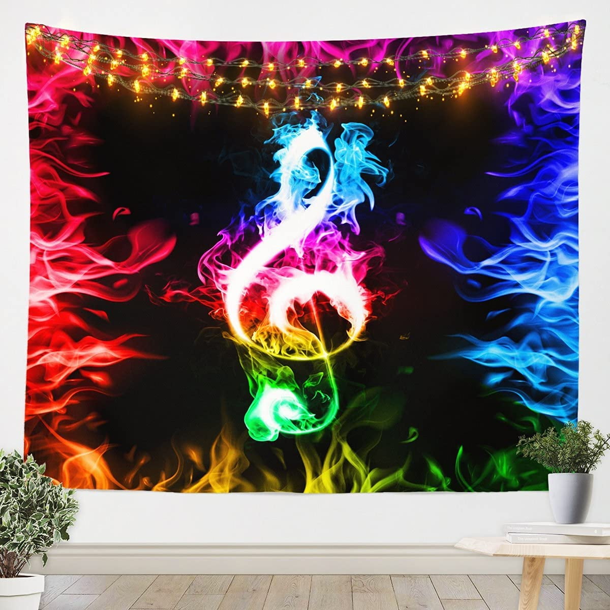 Colorful Music Note Wall Hanging Rock Music Themed Wall Blanket for ...