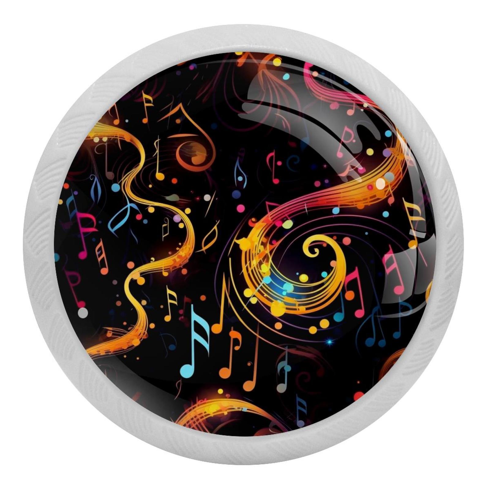 Colorful Music Notes Crystal Glass Drawer Knob Pull Ergonomic 30mm ...