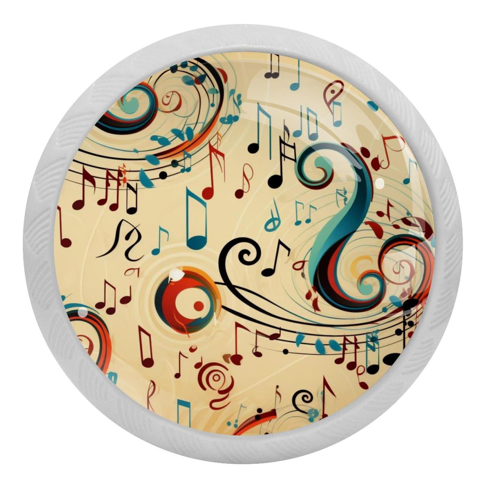 Colorful Music Notes Crystal Glass Drawer Knob Pull Ergonomic 30mm ...