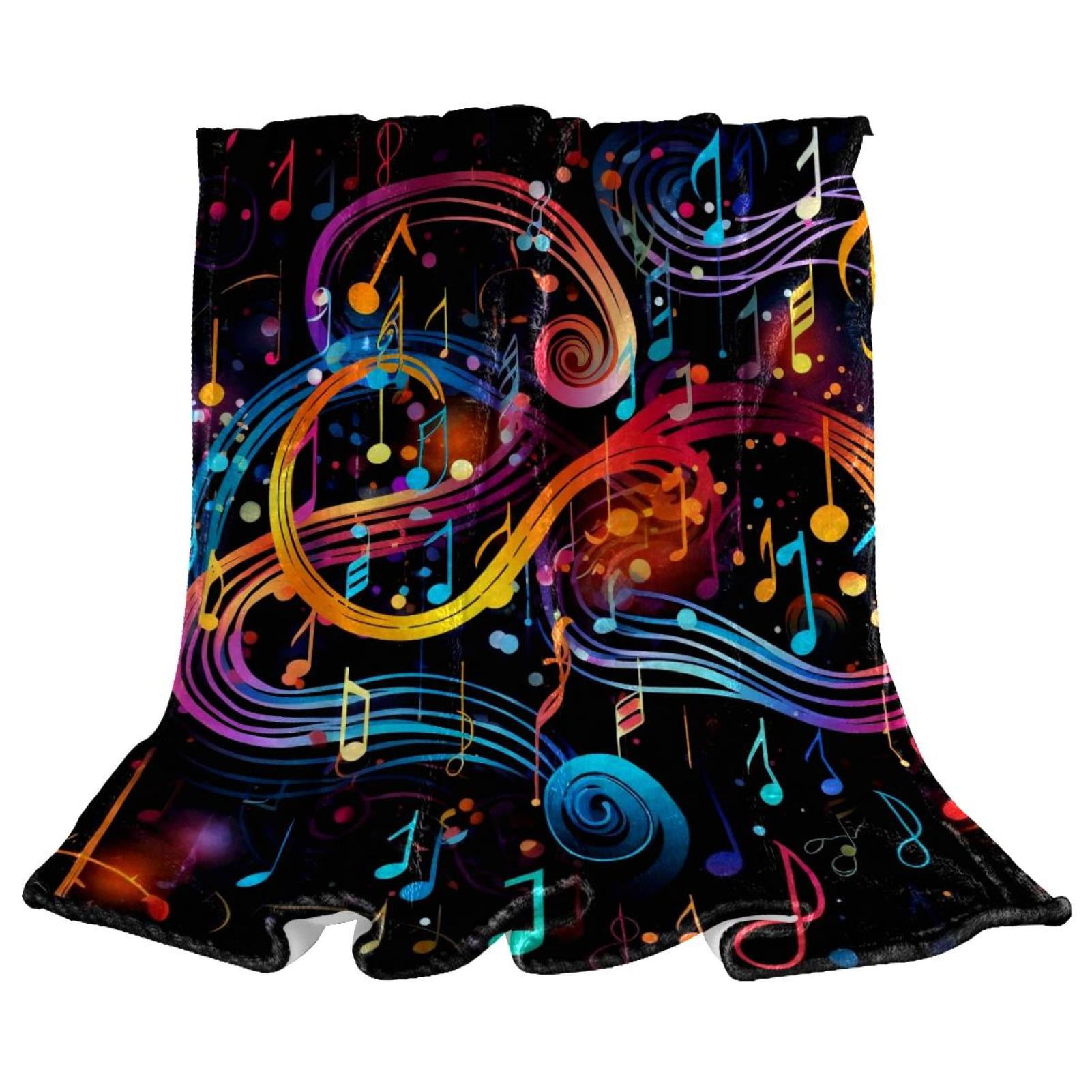 Colorful Music Notes Plush Throw Blanket for Couch 59" x 79 ...
