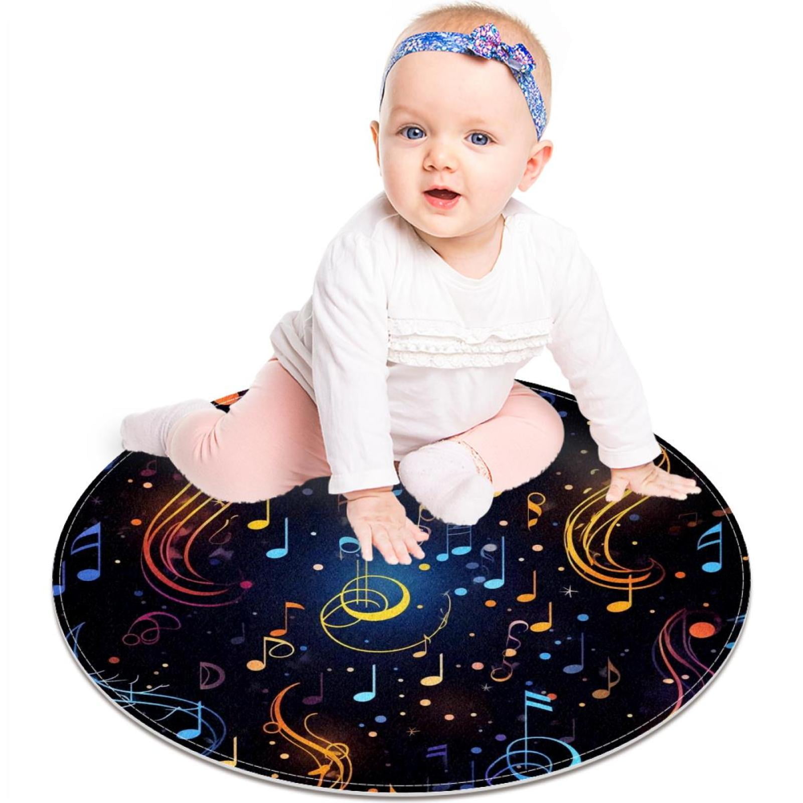 Colorful Music Notes Prints Small Area Rugs Bathroom Rugs, Non-Slip ...