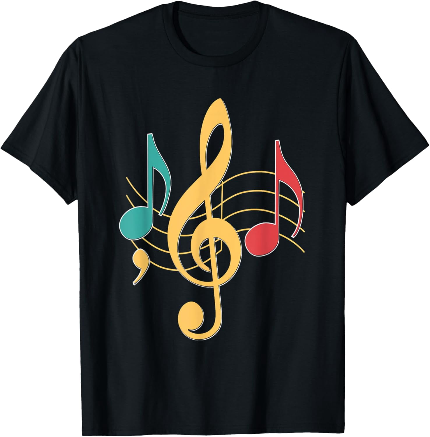 Colorful Music Notes T-Shirt - Walmart.com