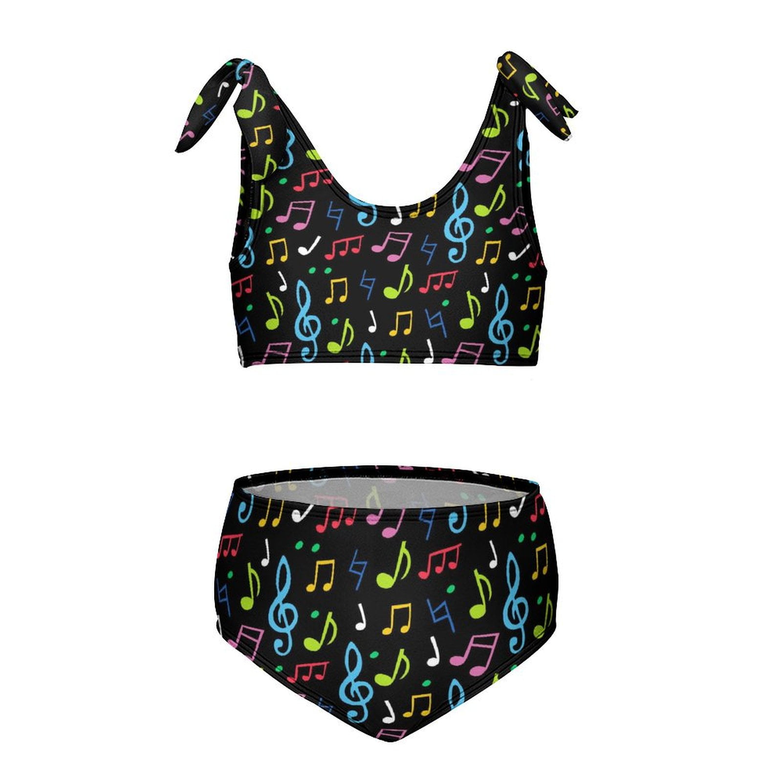 Colorful Music Symbols Girl's 2 Piece Bikini Set Beach Sport Swimsuit ...
