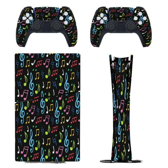 Colorful Music Symbols PS5/PS5 Pro/PS5 Slim Digital Disc Skin Sticker ...