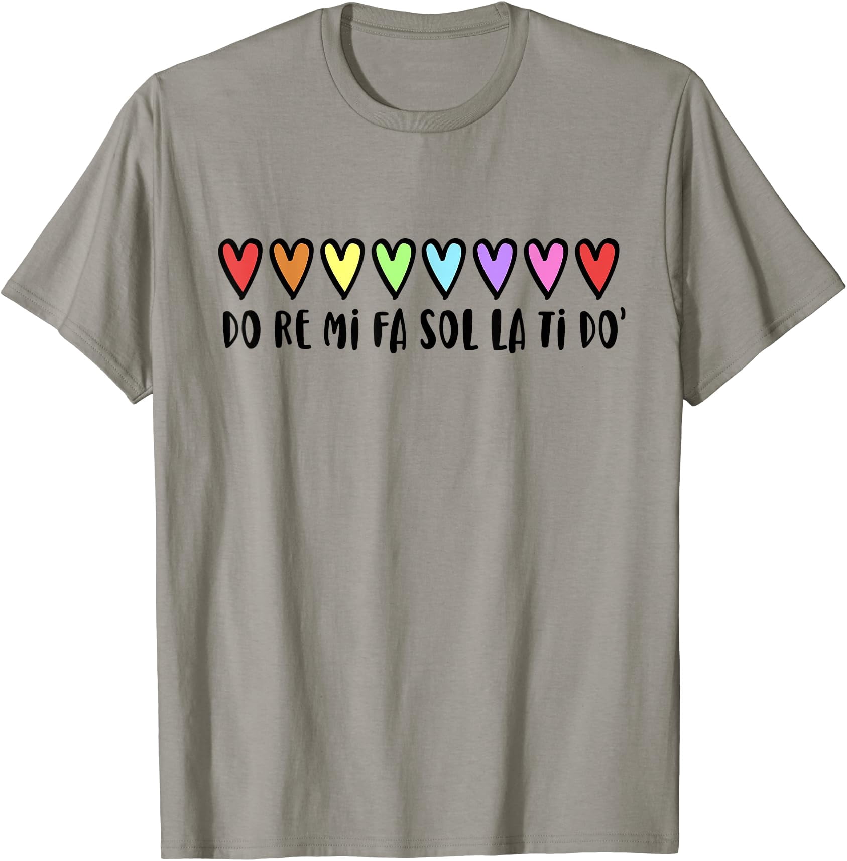 Colorful Music Teacher Hearts Solfège Notes T-Shirt Perfect for Music ...