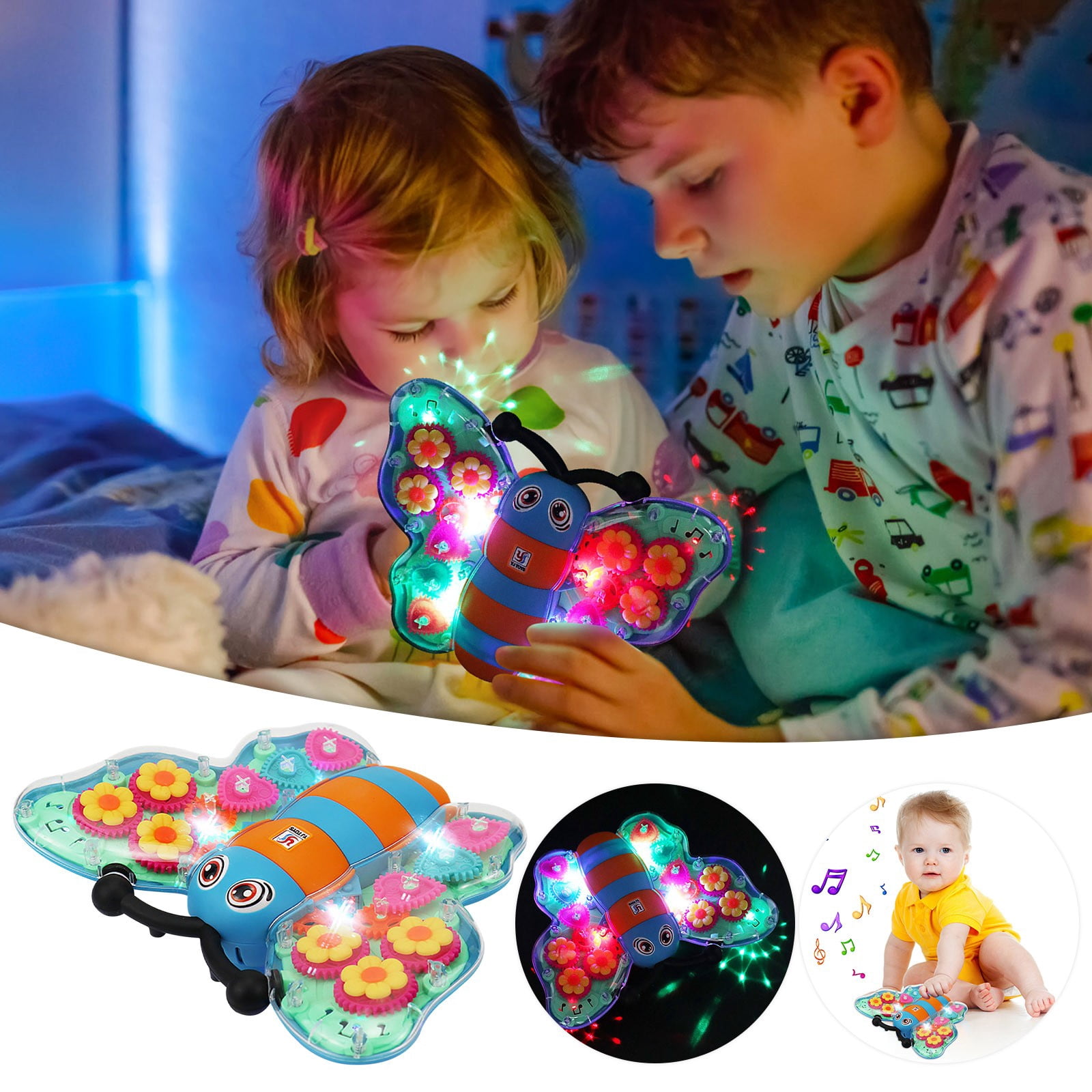 Colorful Music Transparent Gear Universal Walking Toy Car With Visible ...