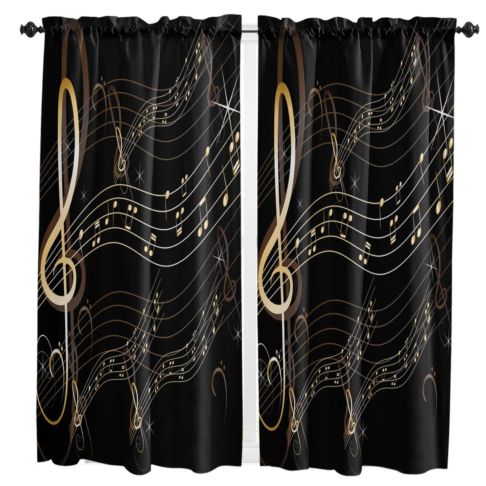 Colorful Musical Notes Music Symbol Curtain For Living Room Kids ...