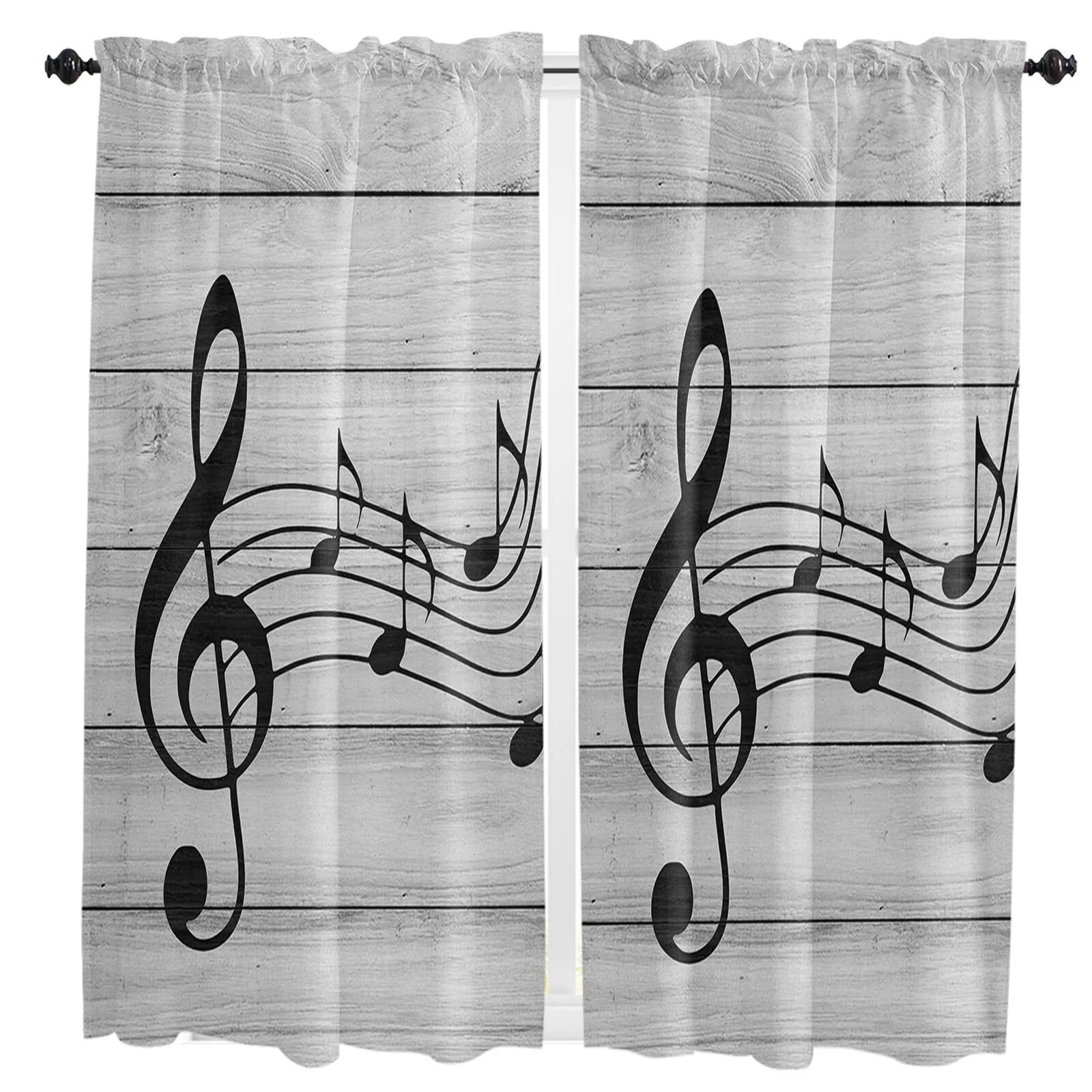 Colorful Musical Notes Music Symbol Curtain For Living Room Kids ...