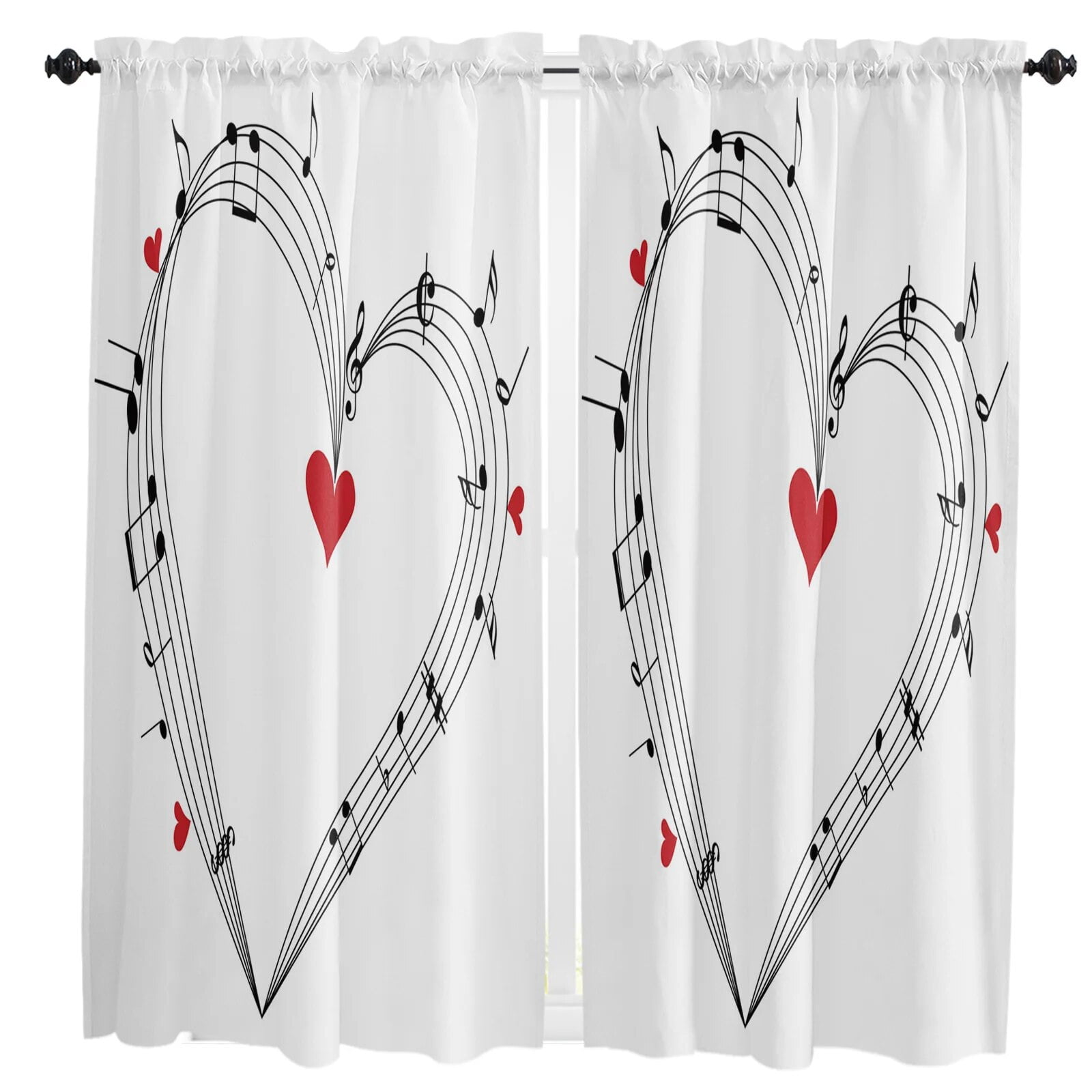 Colorful Musical Notes Music Symbol Curtain For Living Room Kids ...