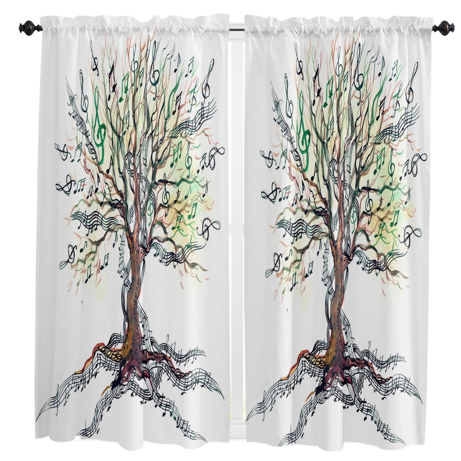 Colorful Musical Notes Music Symbol Curtain For Living Room Kids ...