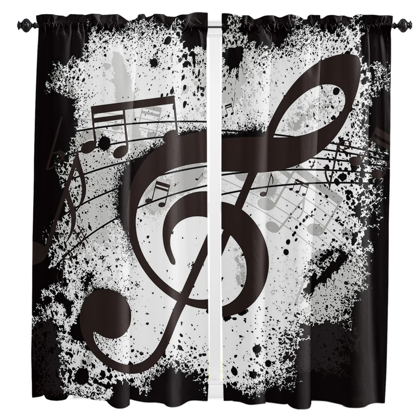 Colorful Musical Notes Music Symbol Curtain For Living Room Kids ...