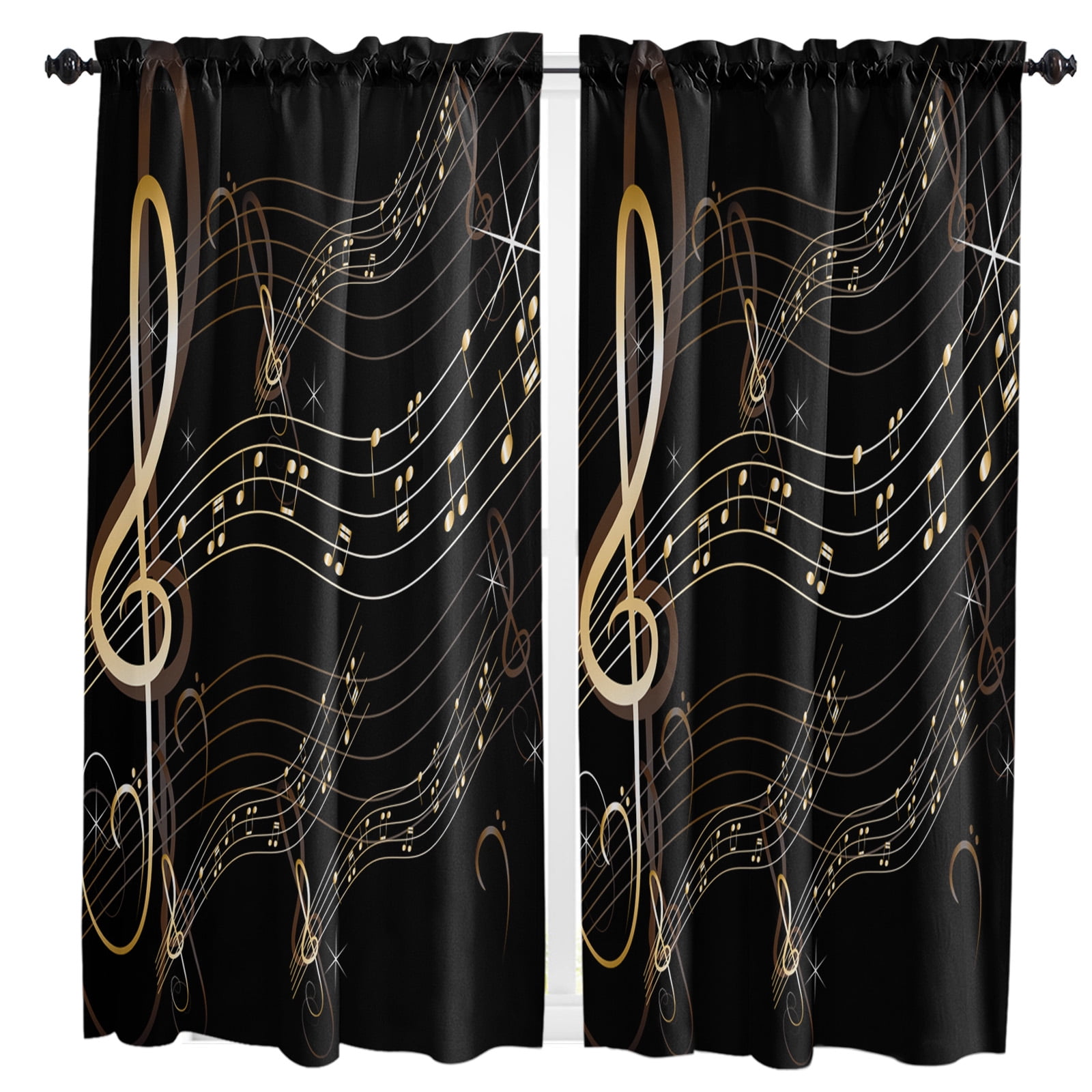 Colorful Musical Notes Music Symbol Curtain For Living Room Kids ...