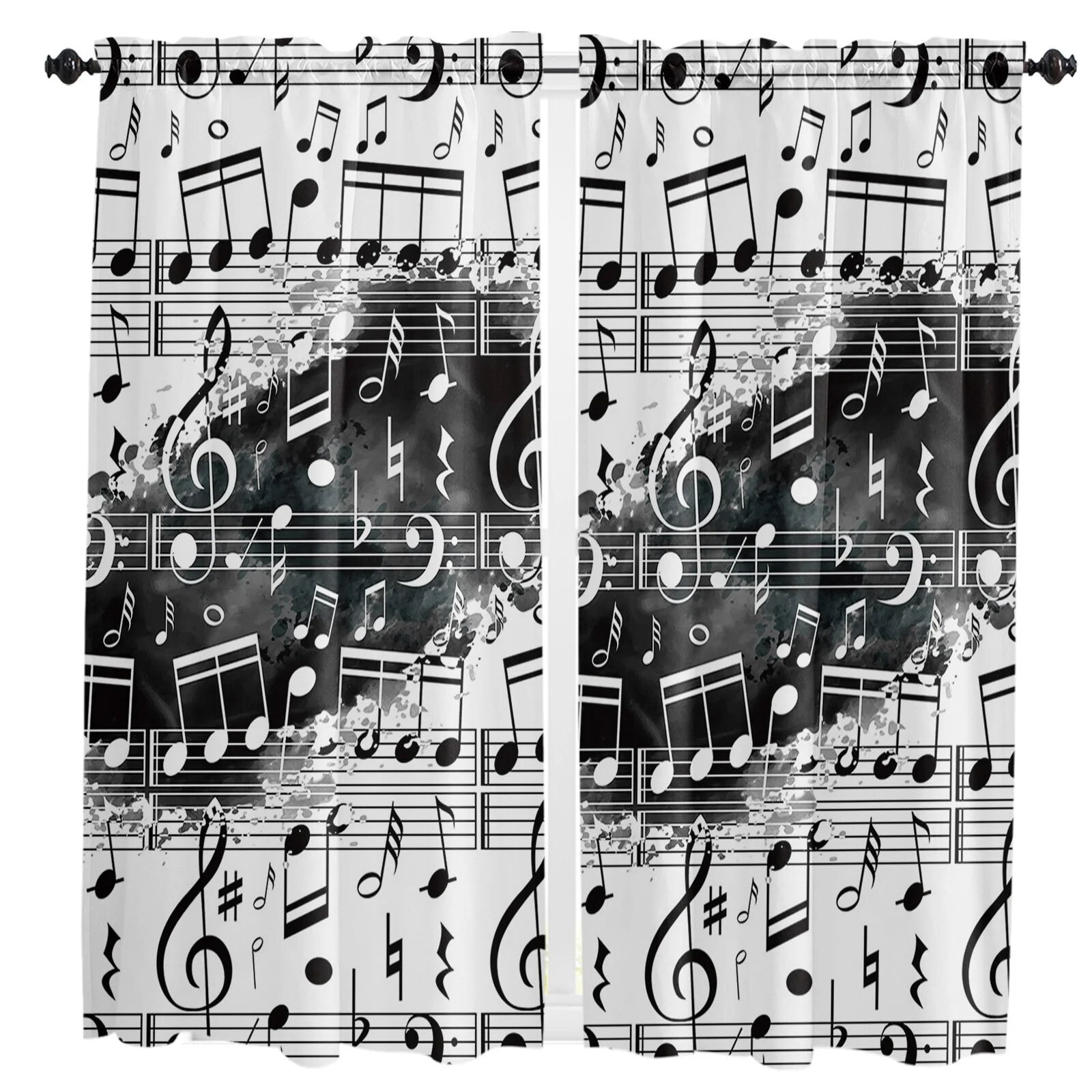 Colorful Musical Notes Music Symbol Curtain For Living Room Kids ...