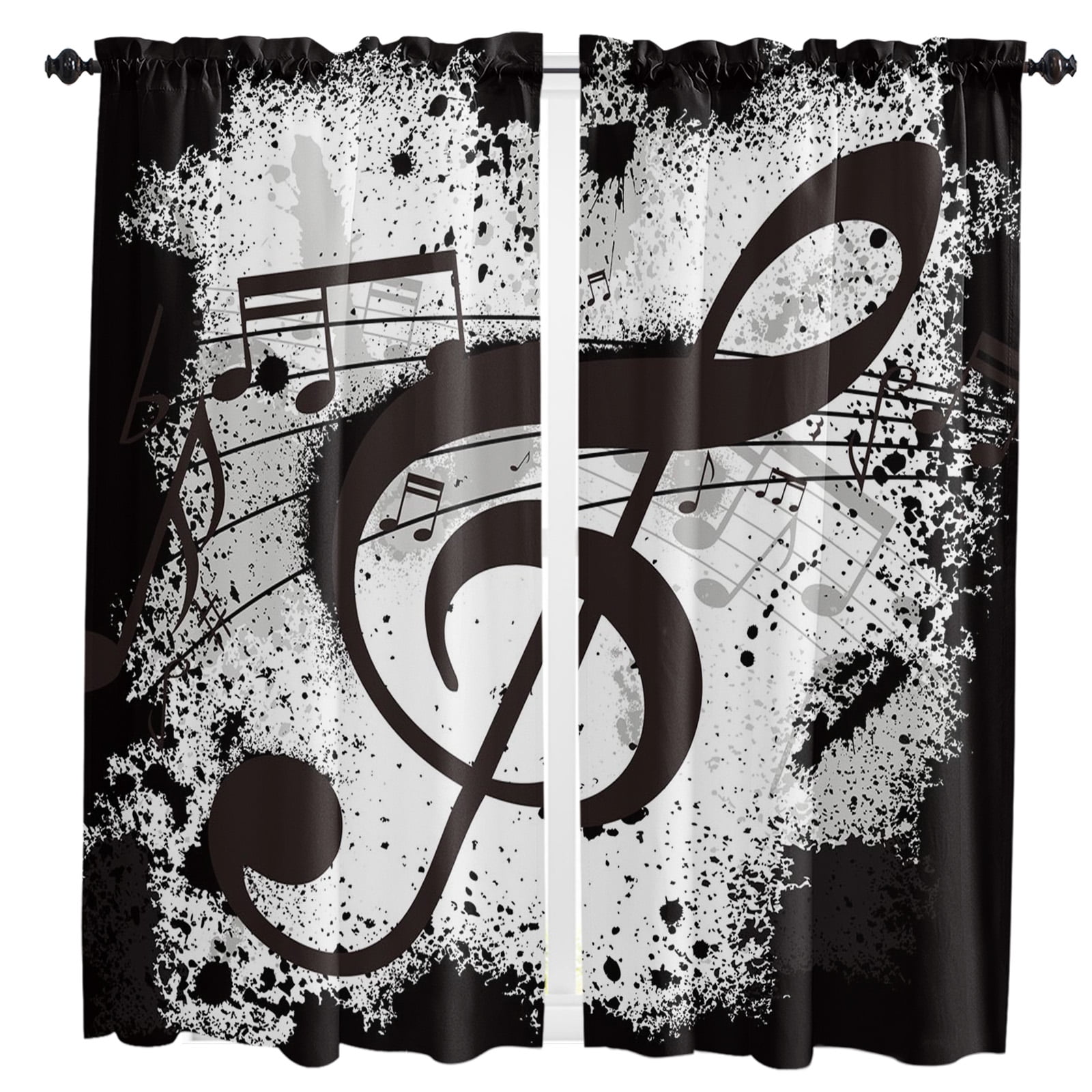 Colorful Musical Notes Music Symbol Curtain For Living Room Kids ...
