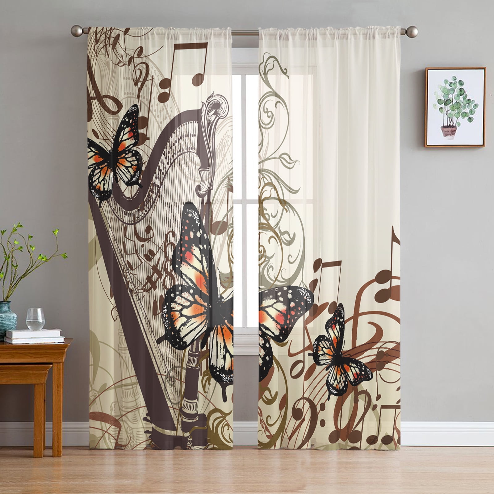 Colorful Musical Notes Music Symbol Curtains For Living Room Bedroom ...