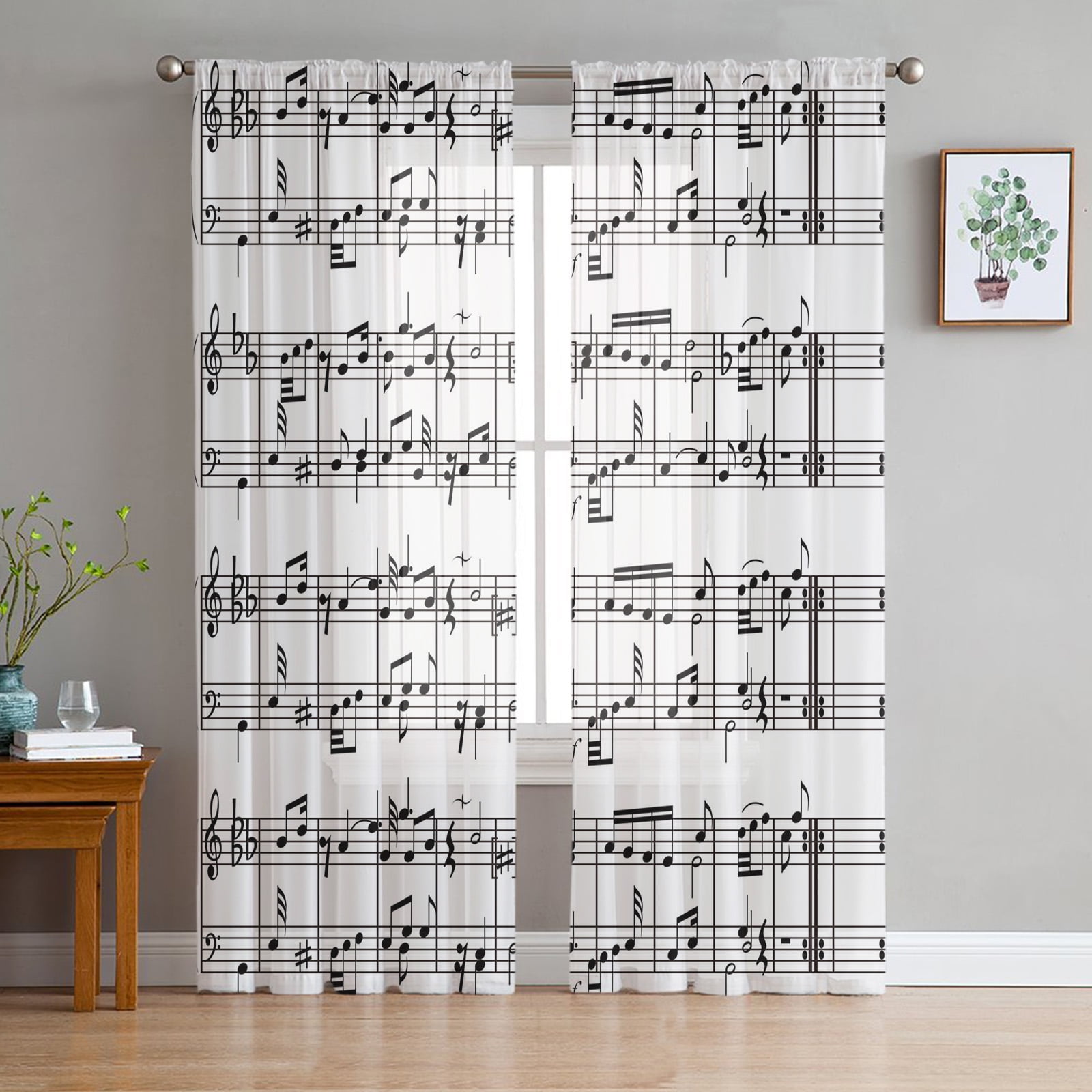 Colorful Musical Notes Music Symbol Curtains For Living Room Bedroom ...