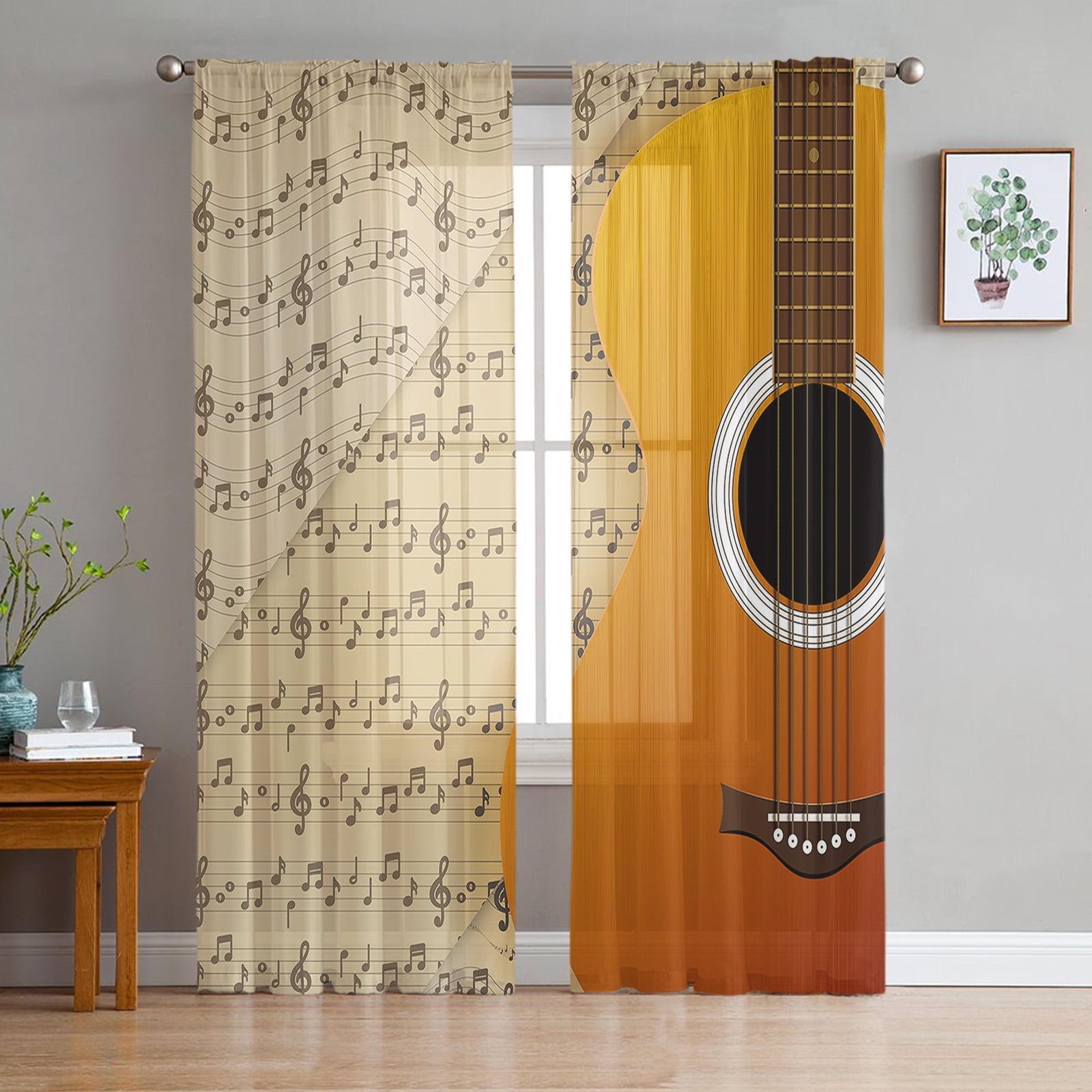 Colorful Musical Notes Music Symbol Curtains For Living Room Bedroom ...