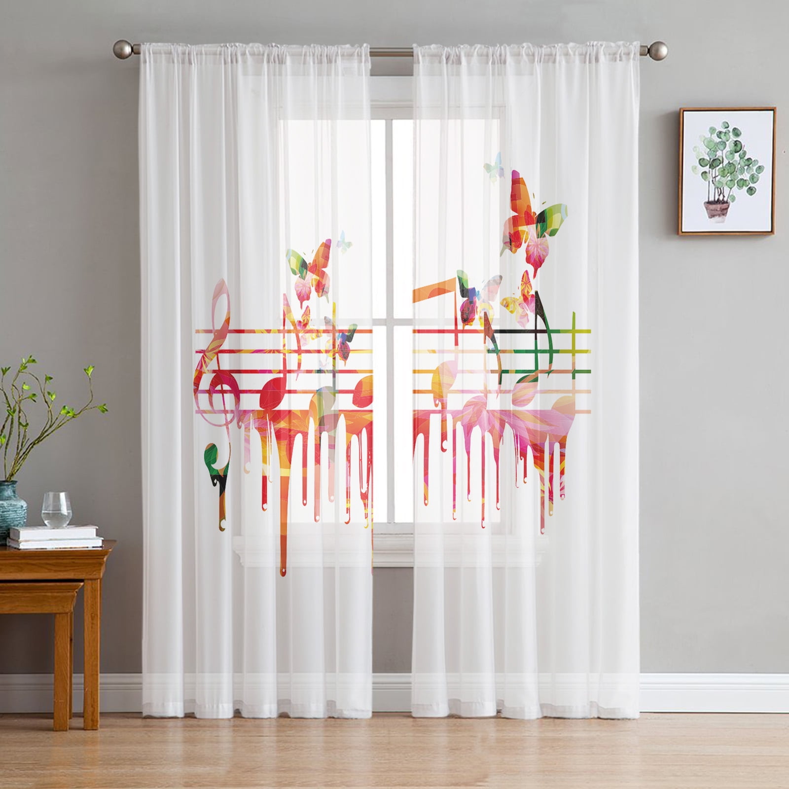 Colorful Musical Notes Music Symbol Curtains For Living Room Bedroom ...