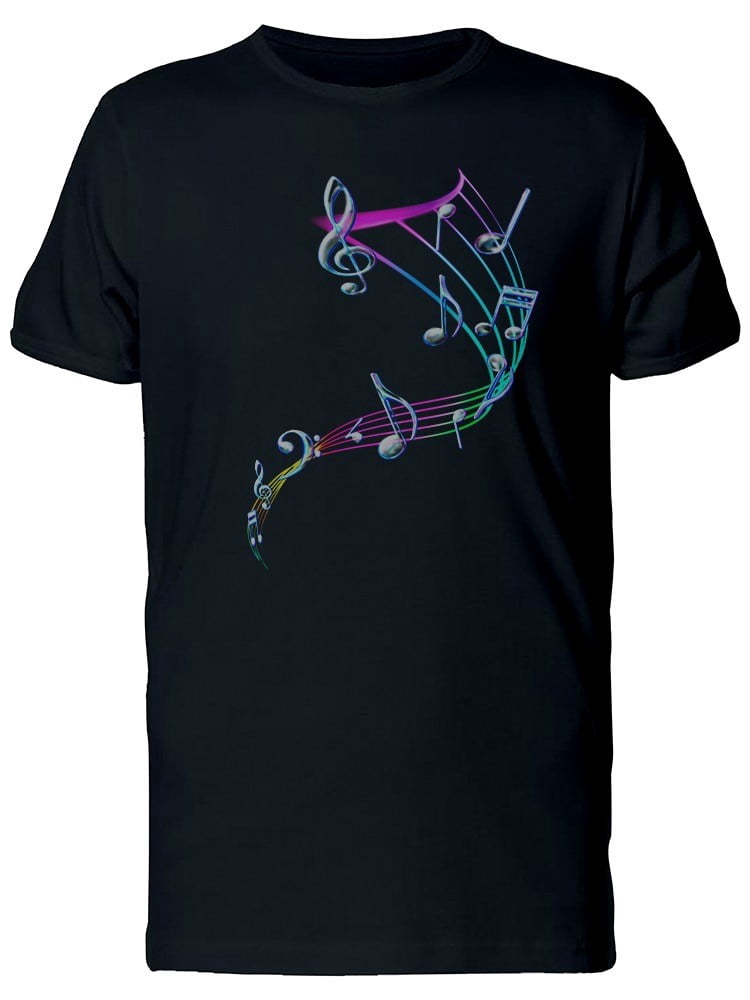 Colorful Musical Notes Tee Men's -Image by Shutterstock - Walmart.com